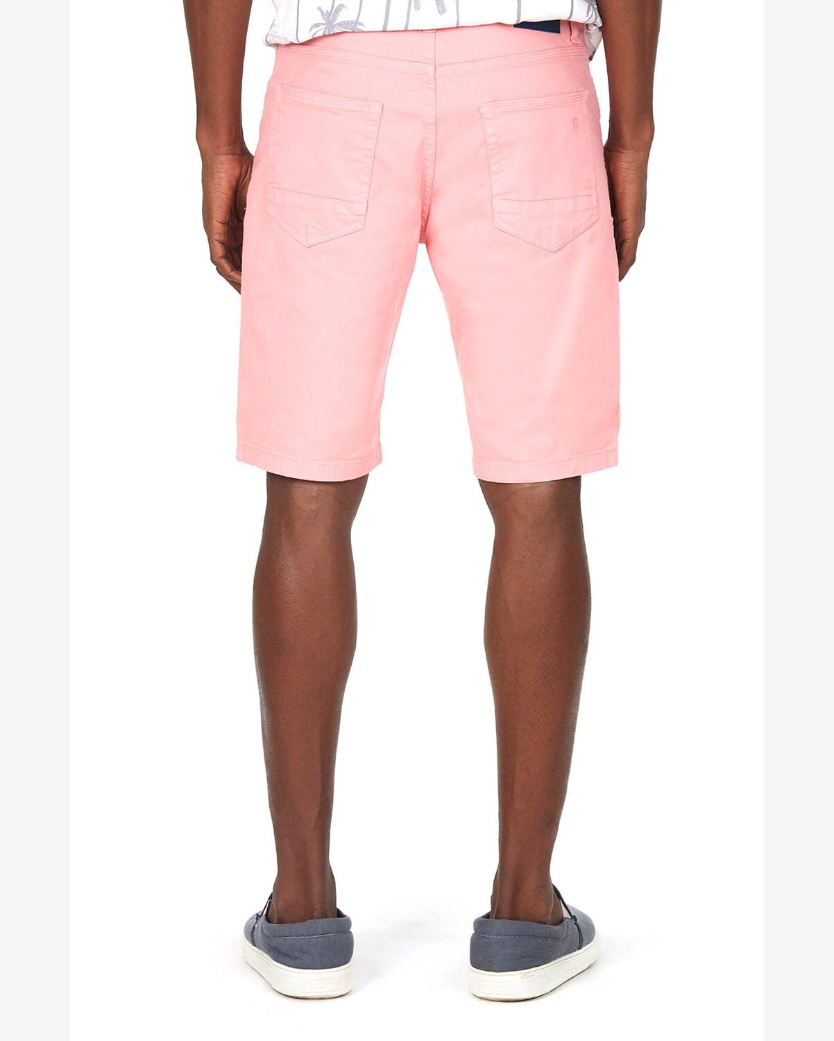 Riachuelo | Bermuda Masculina Sarja Slim Bordada Polo Wear Rosa Médio