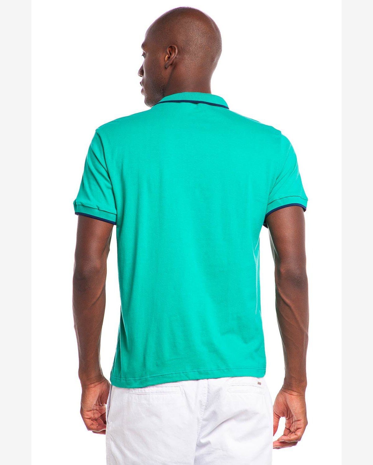 Riachuelo | Polo Masculina Detalhe Color Polo Wear Verde Médio
