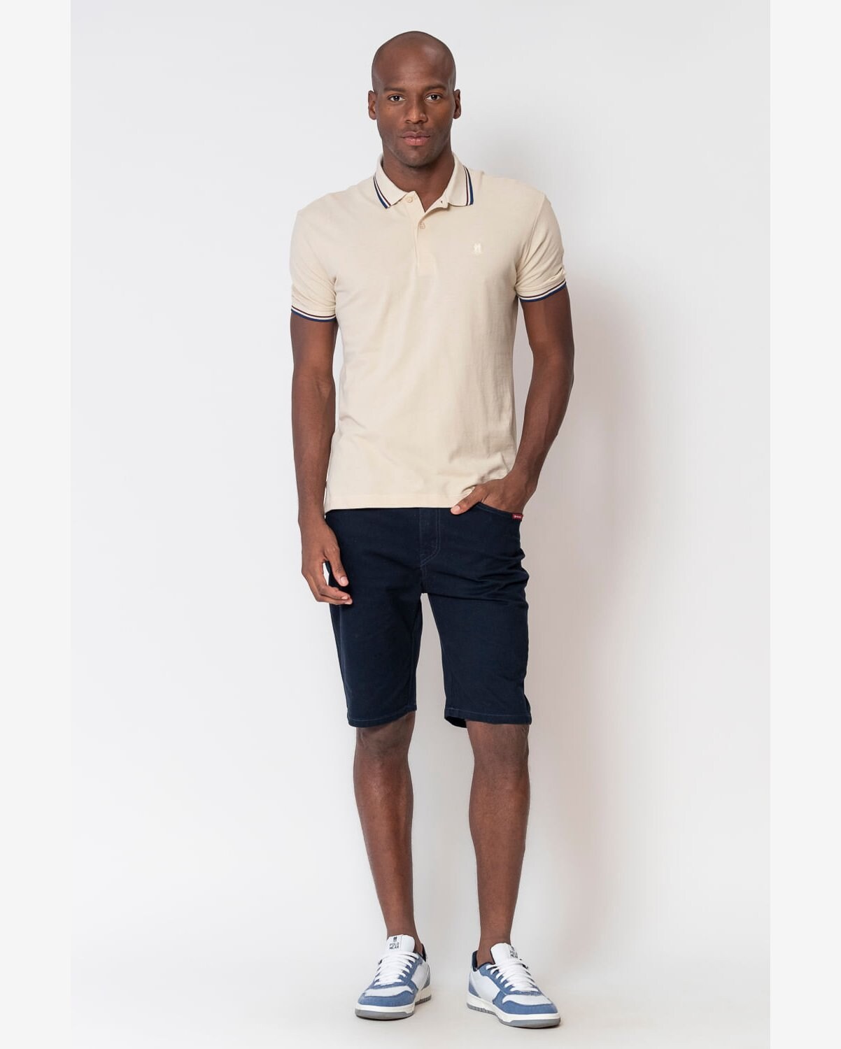 Riachuelo | Bermuda Masculina Sarja Básica Polo Wear Azul Escuro