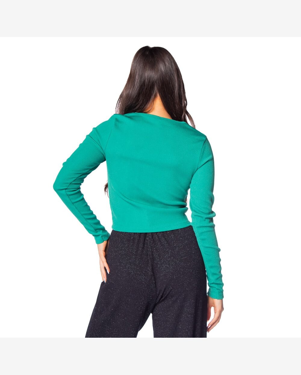 Riachuelo | Blusa Cropped Feminina Feliny com Recorte Verde