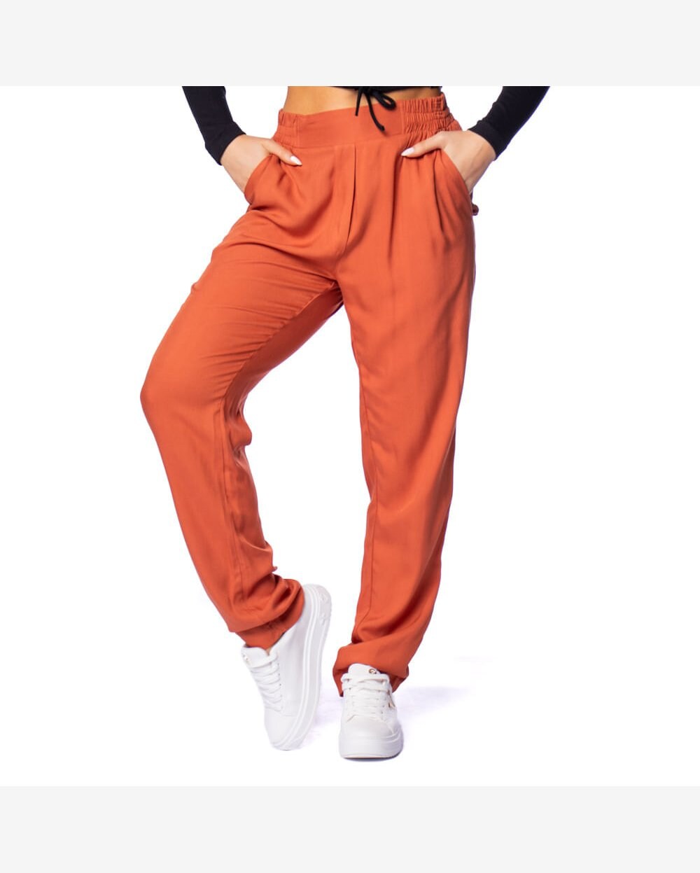 Riachuelo | Calça Feminina Negra Cor Slim Terracota