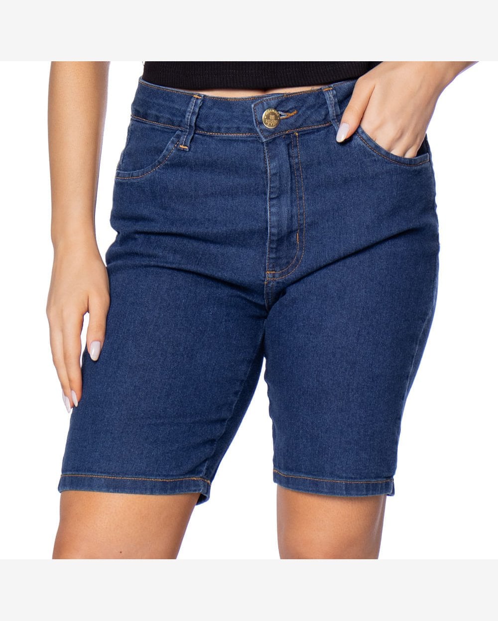 Riachuelo | Bermuda Jeans Feminina Max Denim Longa Up Azul