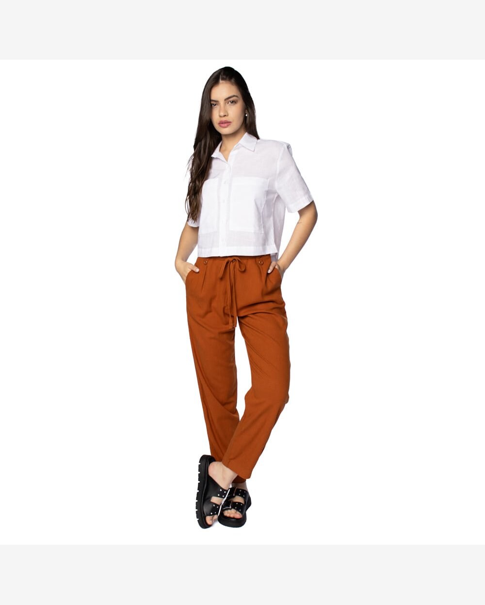 Riachuelo | Camisa Cropped Feminina Milani Martina Branco