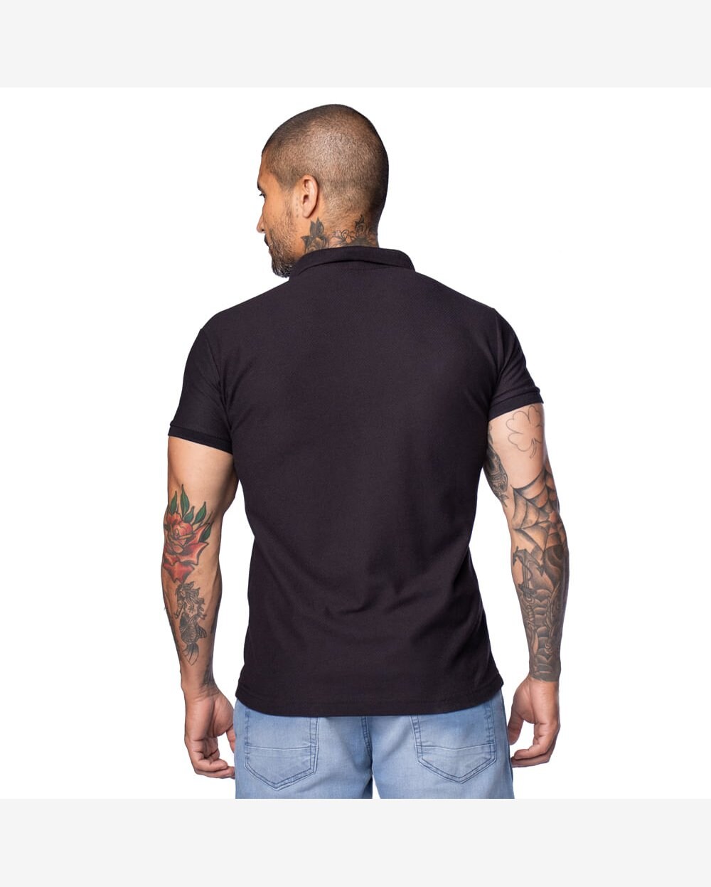 Riachuelo | Camisa Polo Masculina Gangster com Textura Preto