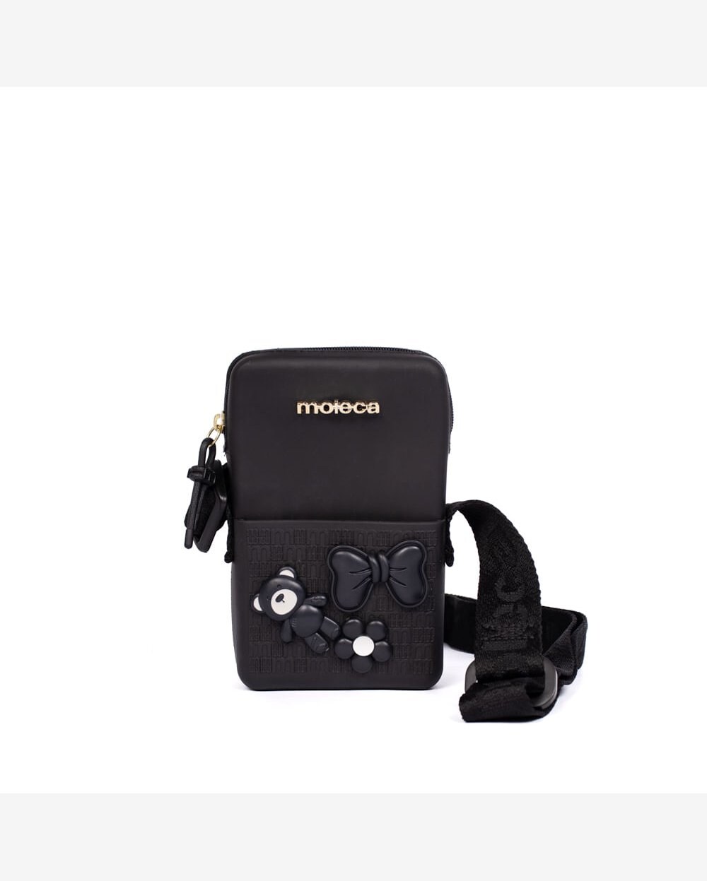 Riachuelo | Bolsa Feminina Moleca Shoulder Bag PVC Aplicações Preto
