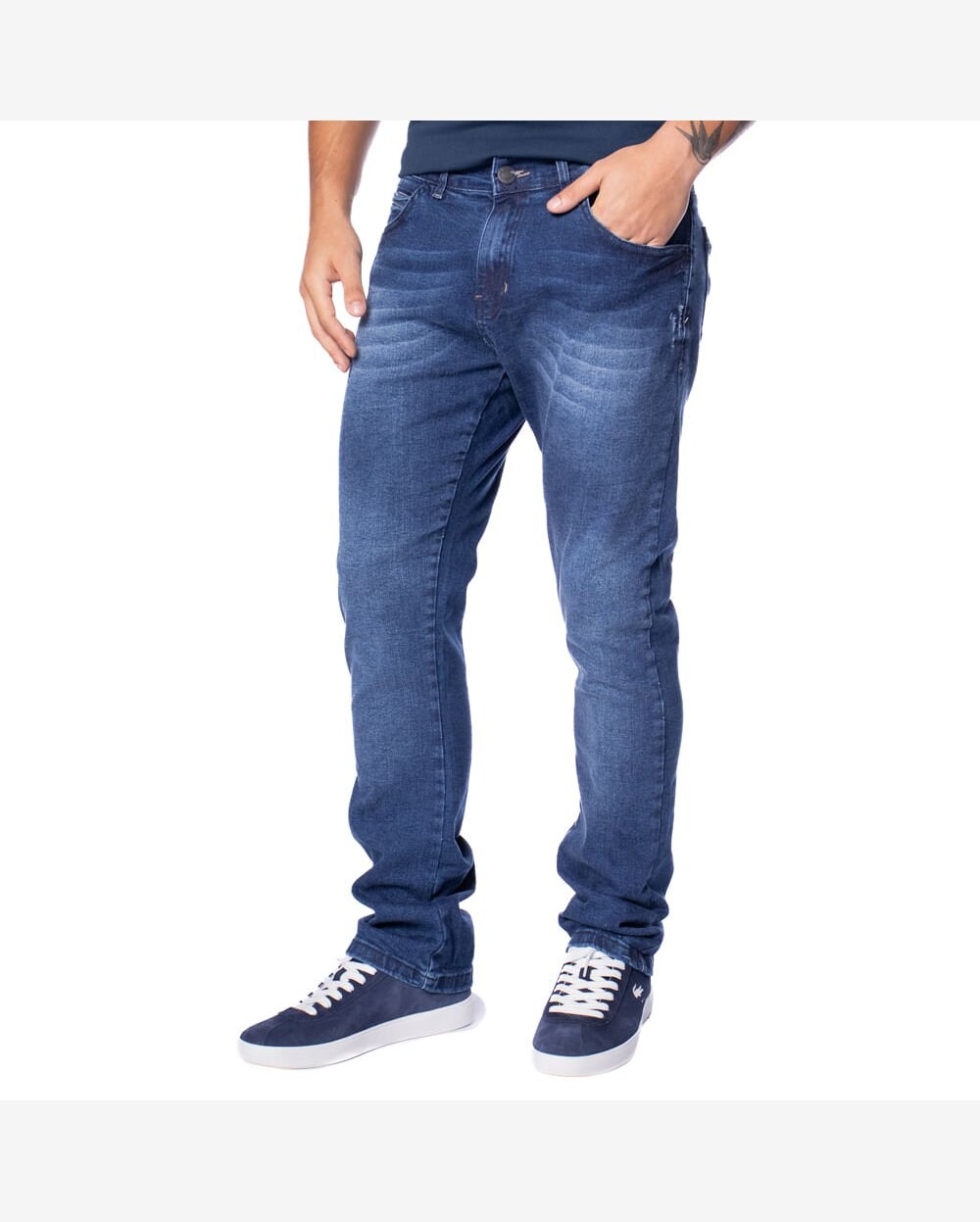 Riachuelo | Calça Jeans Masculina Gangster Modelagem Reta Azul