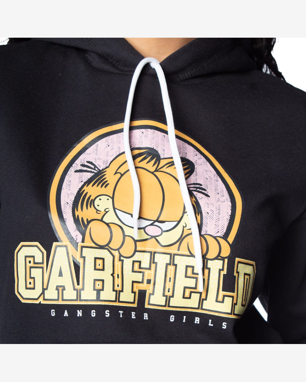 Riachuelo | Moletom Feminino Gangster Canguru Garfield Preto