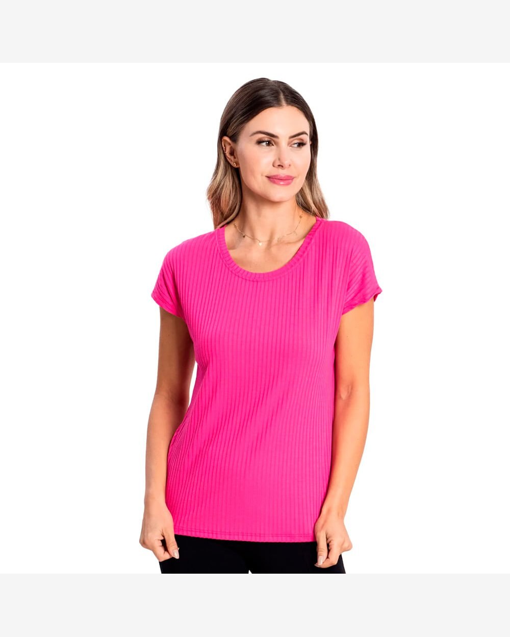 Riachuelo | Blusa Feminina Rovitex Básica Canelada Rosa