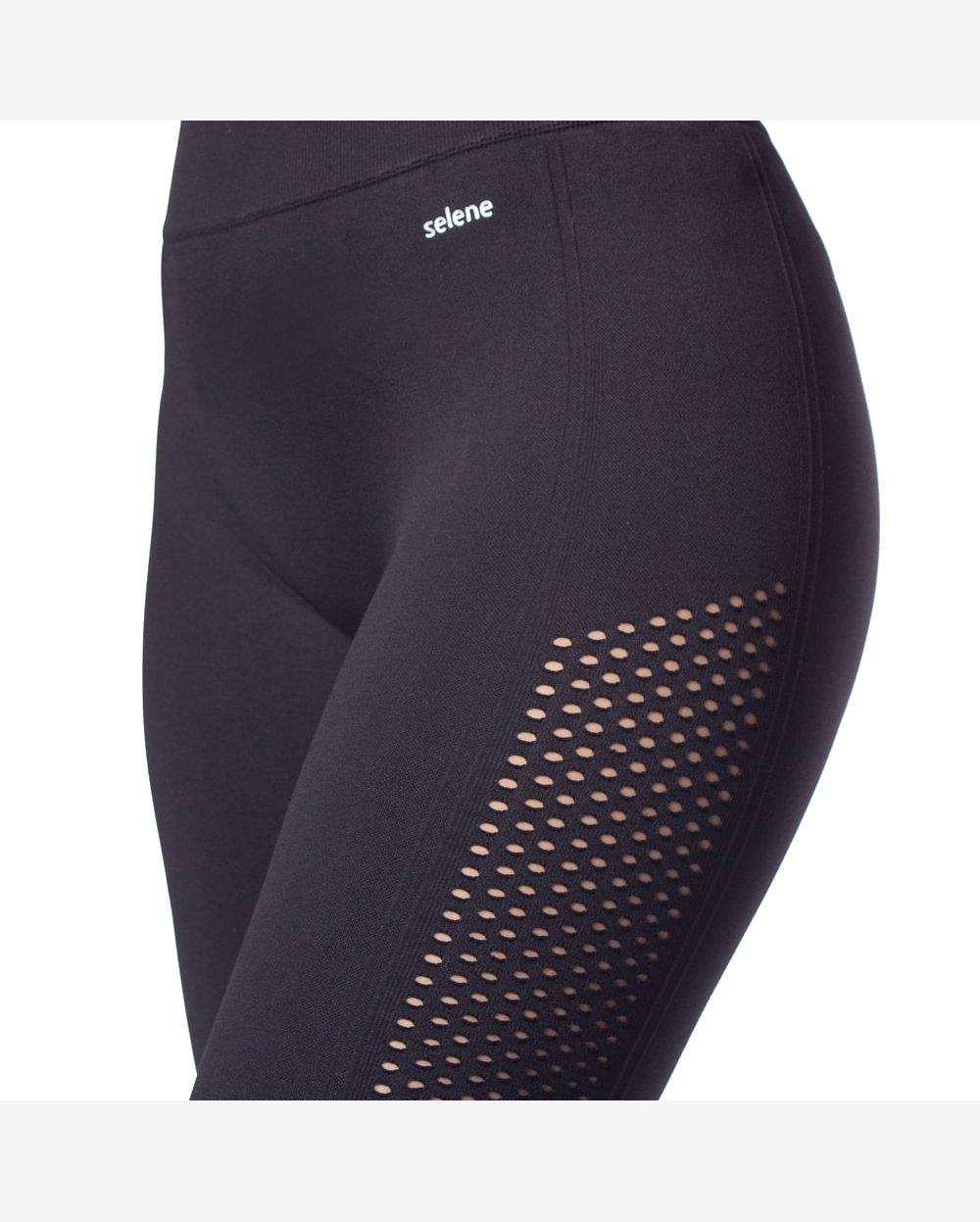 Riachuelo | Legging Feminina Selene Sem Costura Detalhe Vazado Preto