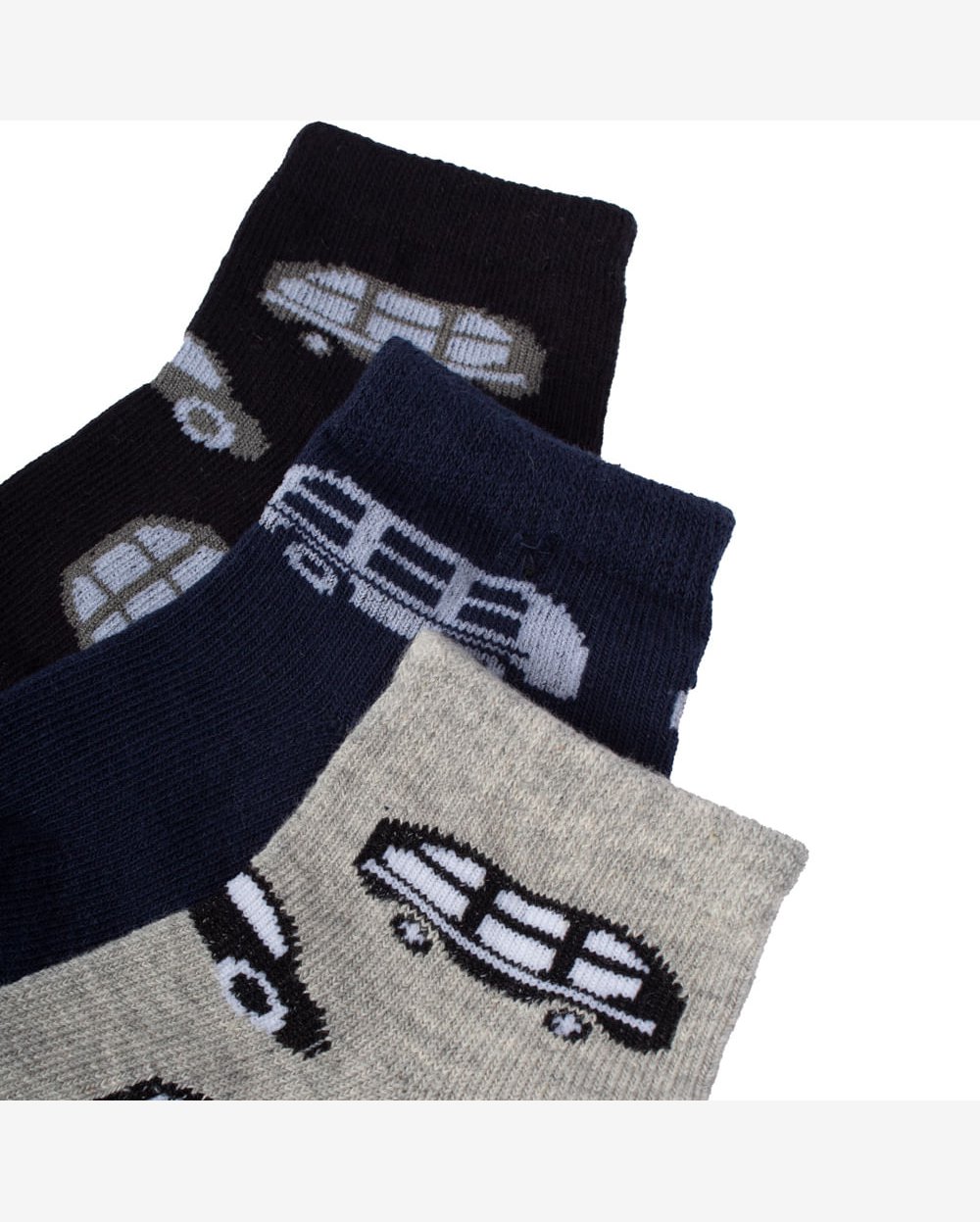 Riachuelo | Kit 3 Pares de Meias Infantis Hoahi Estampada Marinho/cinza