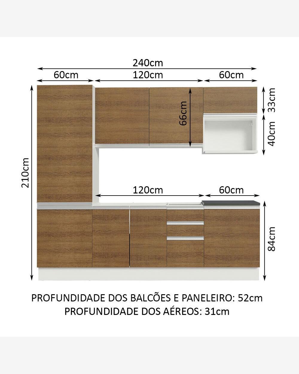 Riachuelo | Cozinha Completa 100% MDF Madesa Acordes 240001 com Armário ...