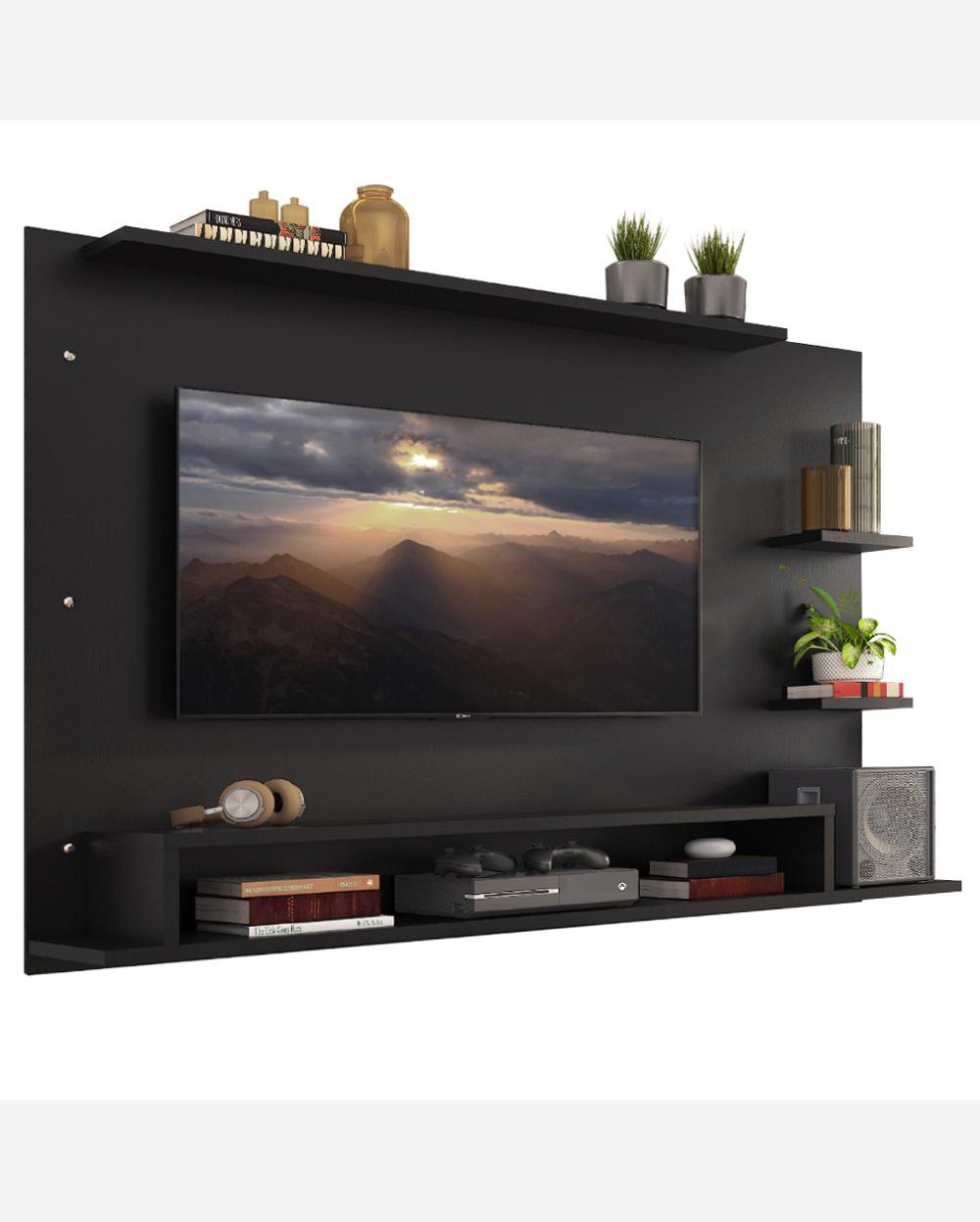 Riachuelo | Painel para TV até 60 Polegadas Madesa Alfa com Nicho - Preto