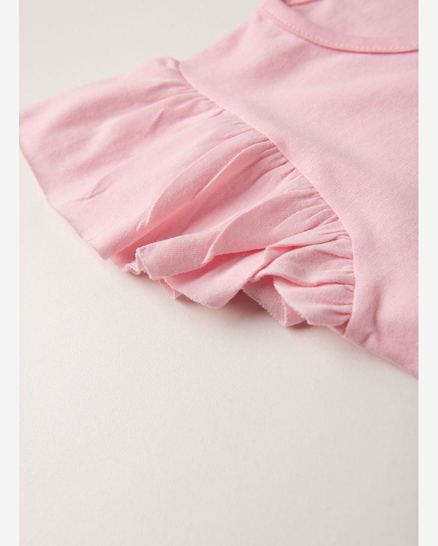 Riachuelo | Conjunto Curto Rosa Blusa Franzida com Manga e Saia