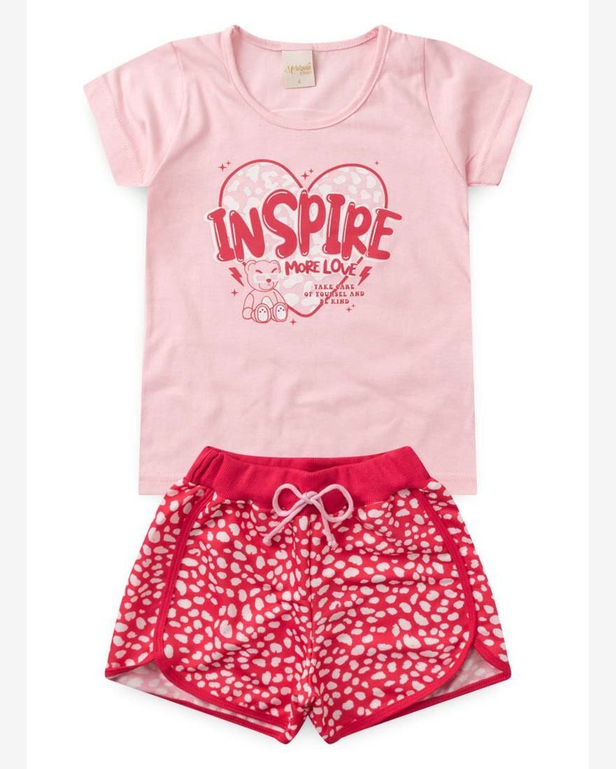 Riachuelo | Conjunto Curto Menina Blusa Inspire e Shorts Boxeador