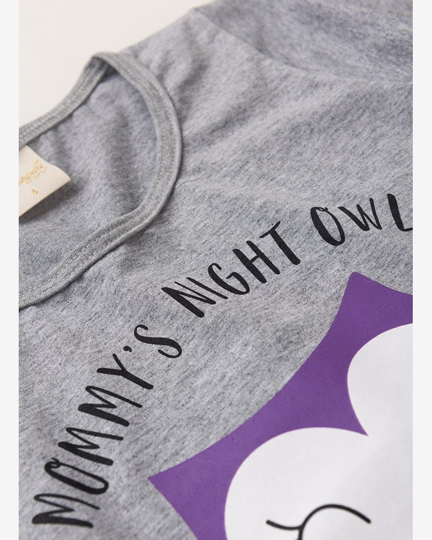 Riachuelo | Pijama Longo Infantil Menina Mescla Blusa e Calça Mamãe Coruja