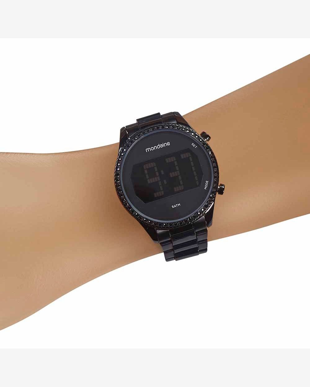 Riachuelo | Relógio Feminino Digital Cristais Preto