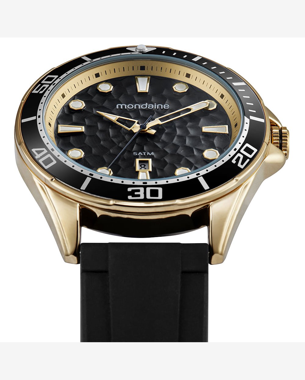 Riachuelo | Relógio Masculino Esportivo Visor Texturizado Silicone Dourado