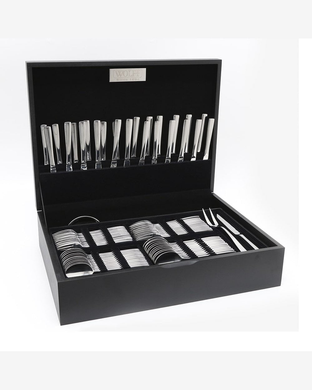 Riachuelo | Faqueiro 101 Peças em Inox com Estojo em Madeira Pisa ...