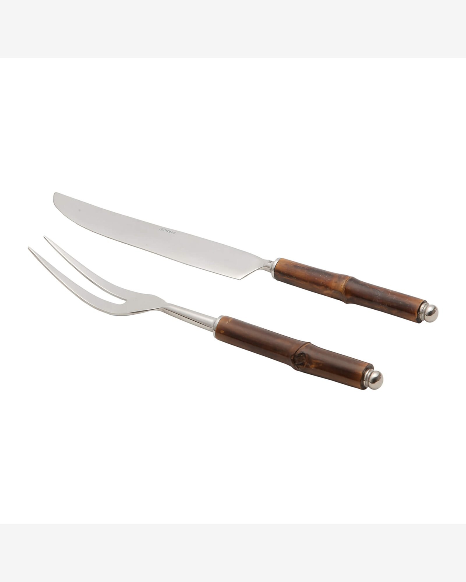 Riachuelo | 1 Garfo e 1 Faca para Assados em Bambu e Inox Wolff