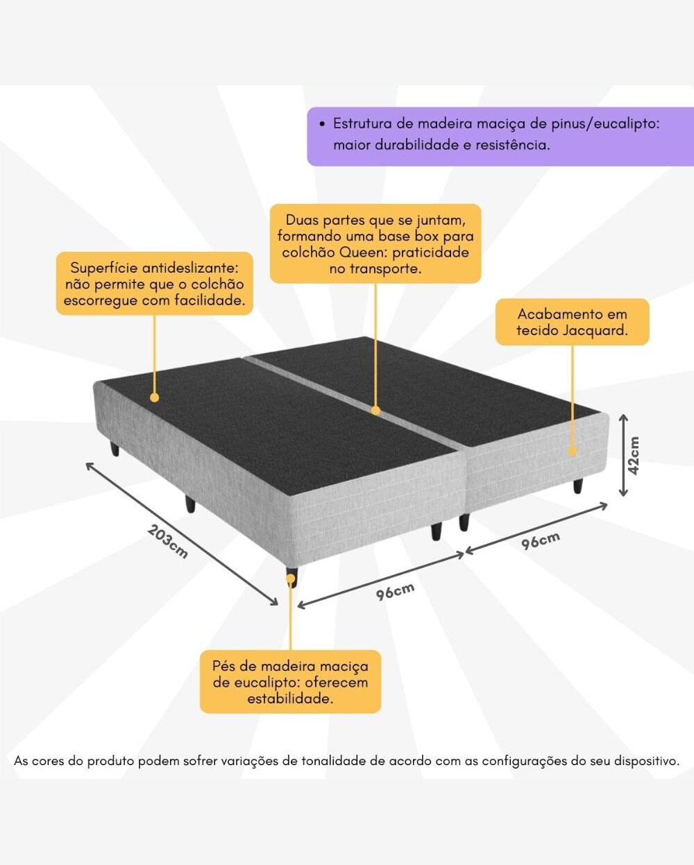 Riachuelo | Base Box Sommier King 193x203cm Columbus Inducol CR35247E
