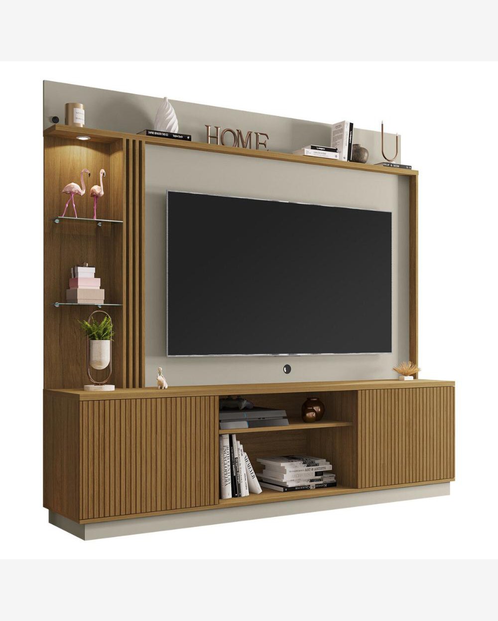 Riachuelo | Rack com Painel para TV até 65 Polegadas com LED Vidros e 2 ...