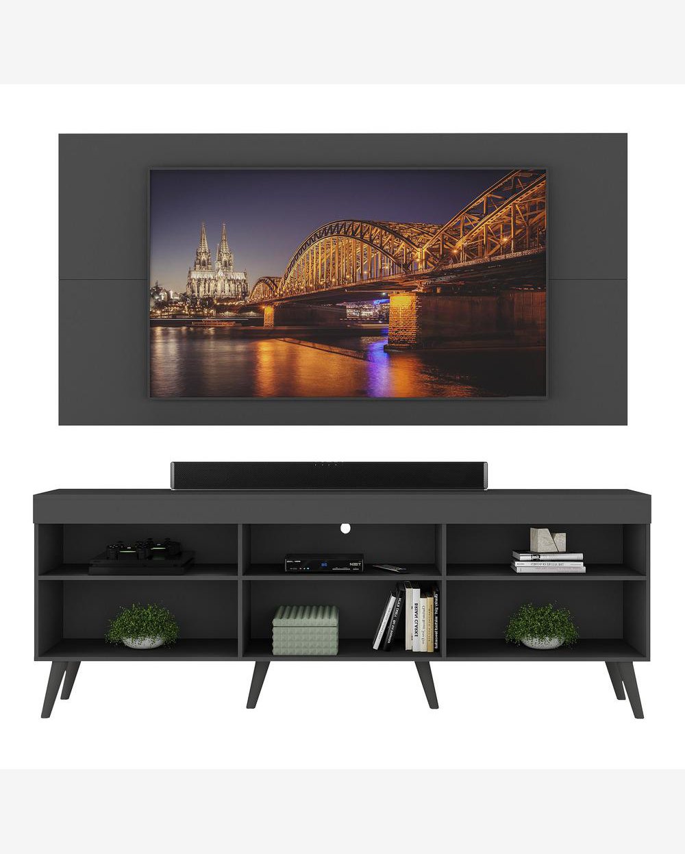 Riachuelo | Rack com Painel e Suporte TV 65" Retrô Flórida Up ...