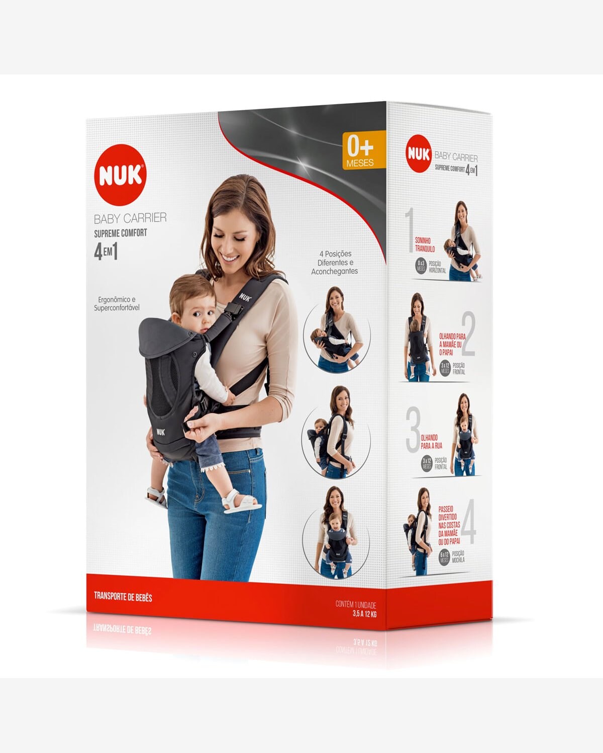 Riachuelo | Canguru Baby Carrier Supreme Comfort 4 em 1 Preto - NUK