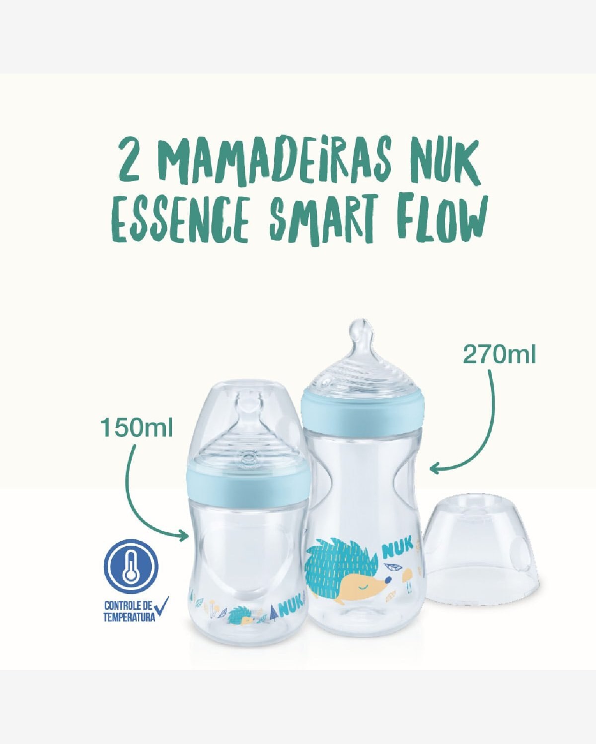 Riachuelo | Kit 2 Mamadeiras Smart Flow 150/270ml Azul Essence NUK