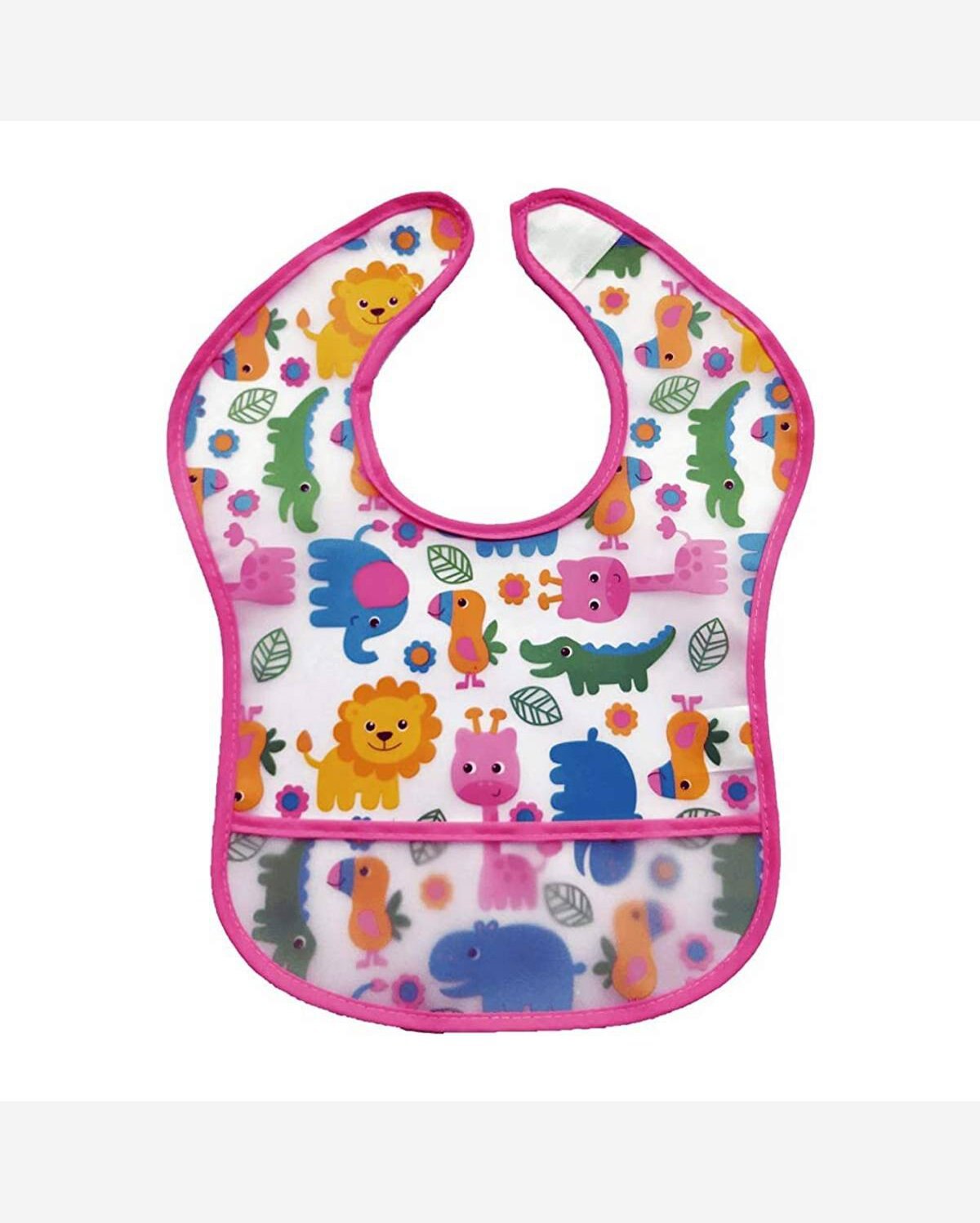 Riachuelo | Babador Para Bebê Impermeável Com Bolso Safari Rosa - Buba