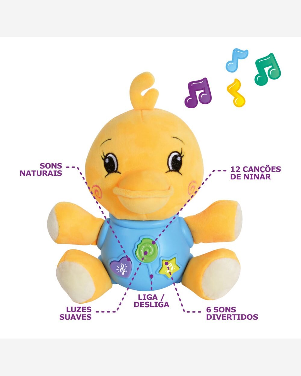 Riachuelo | Boneco de Pelúcia Musical e Luzes Buddy's Duck - Maxibaby