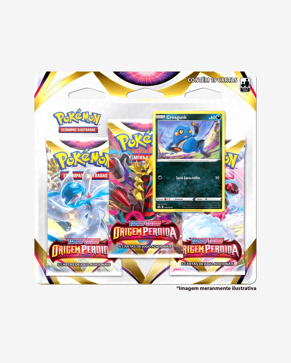 Riachuelo | Cartas Pokémon Triple Pack Espada Escudo 11 Croagunk - Copag