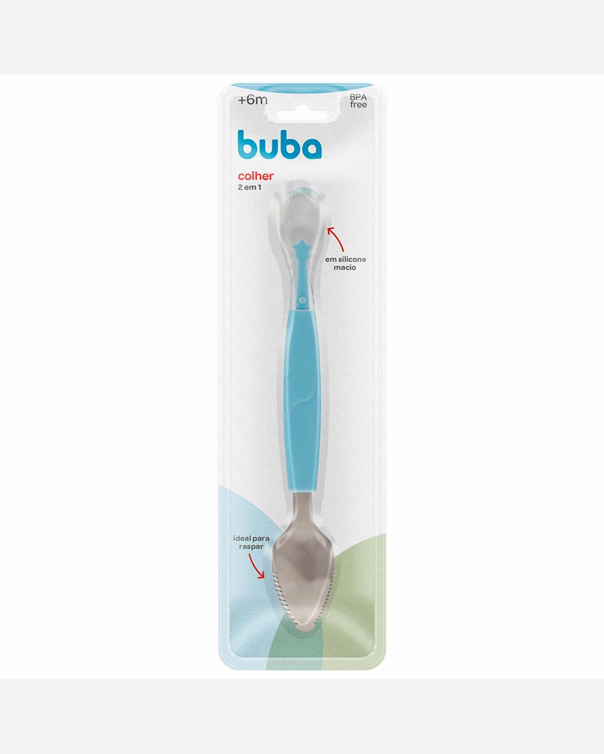 Riachuelo | Colher Para Bebê 2 em 1 Multifuncional 6m+ Azul - Buba
