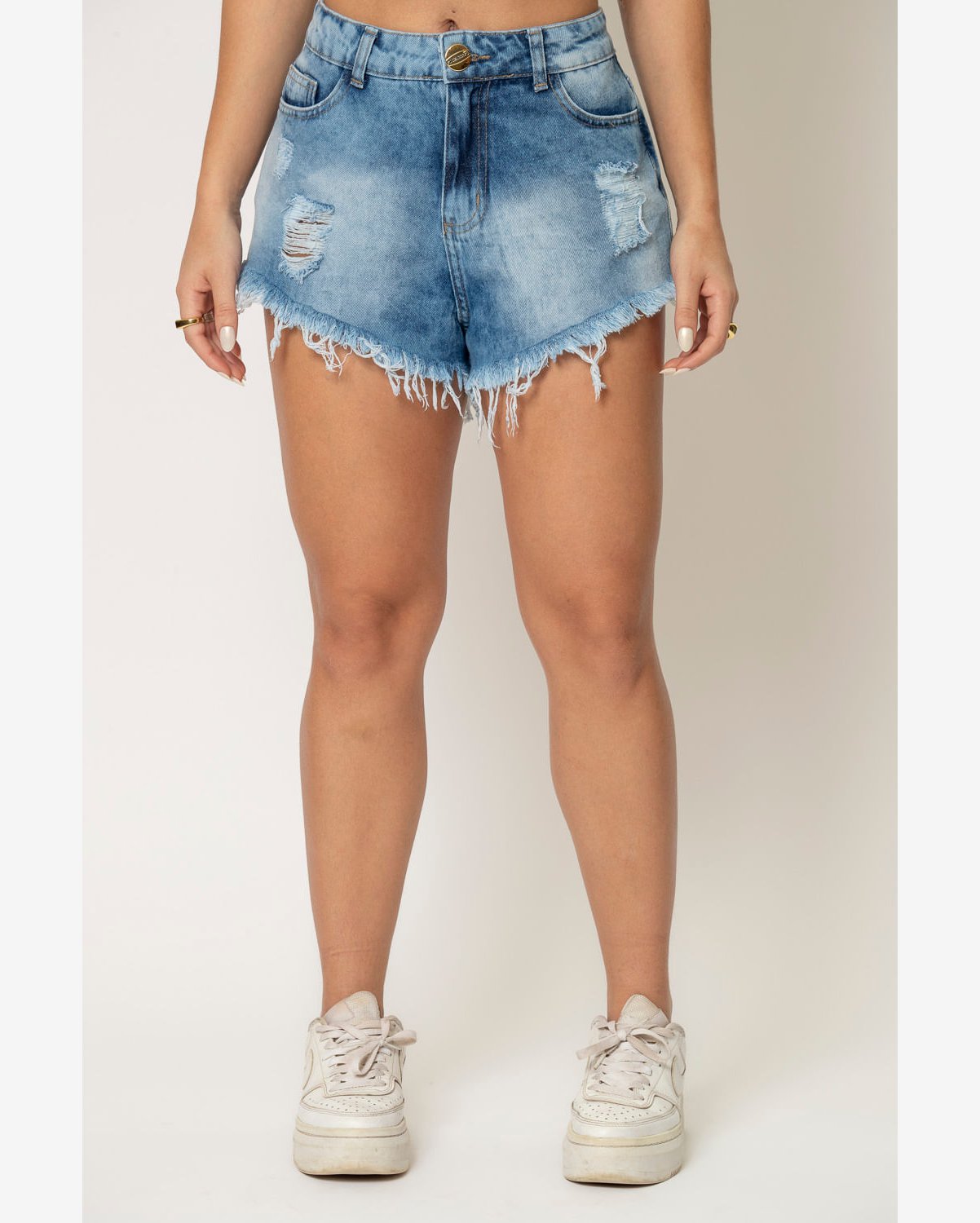 Riachuelo | Shorts Feminino Desfiado Larissa Planet Girls Azul Medio