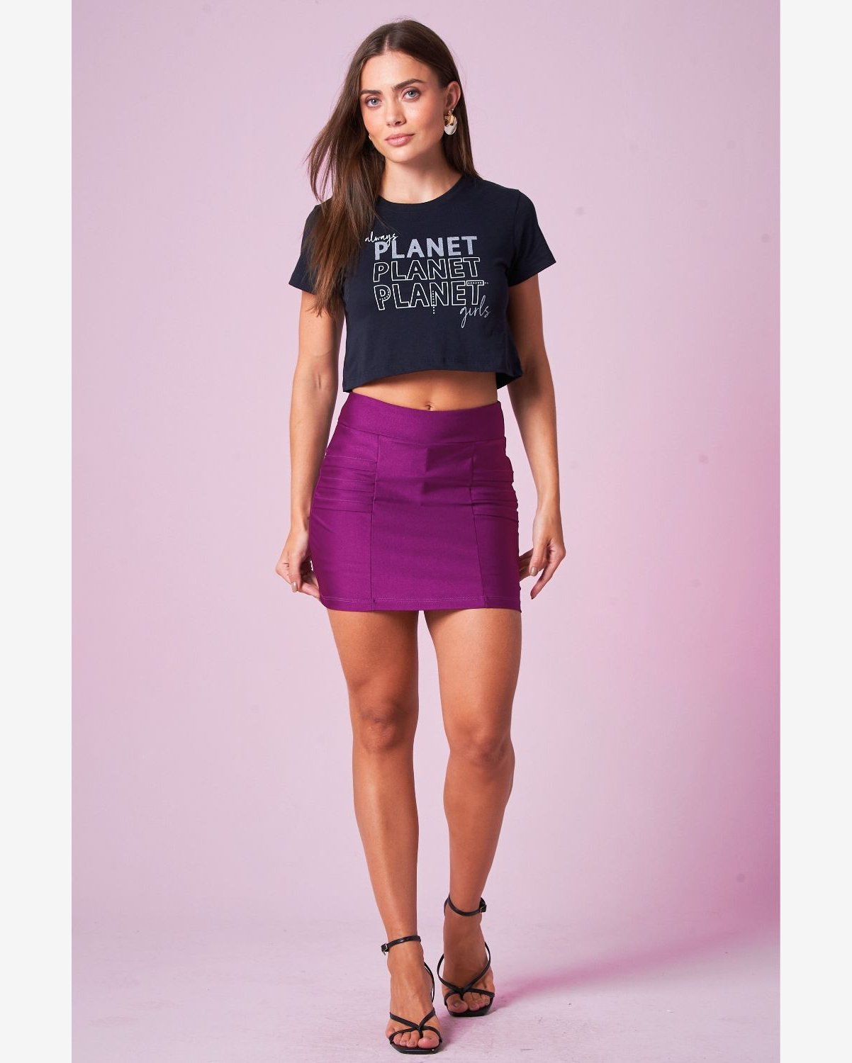 Riachuelo | Short Saia Up Glam em Poliamida Planet Girls Rosa