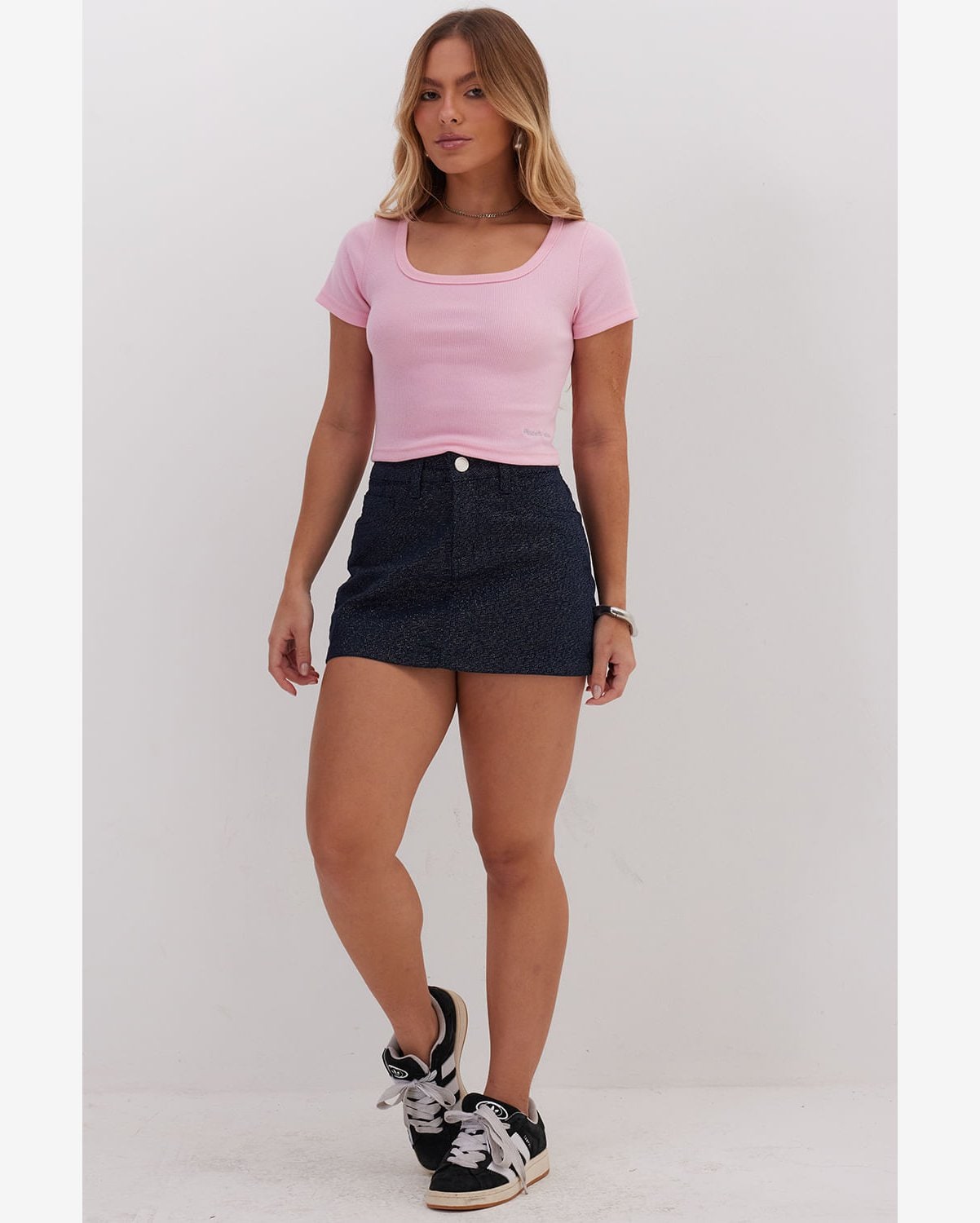 Riachuelo | Mini Saia Jeans Com Brilho Planet Girls Jeans Escuro