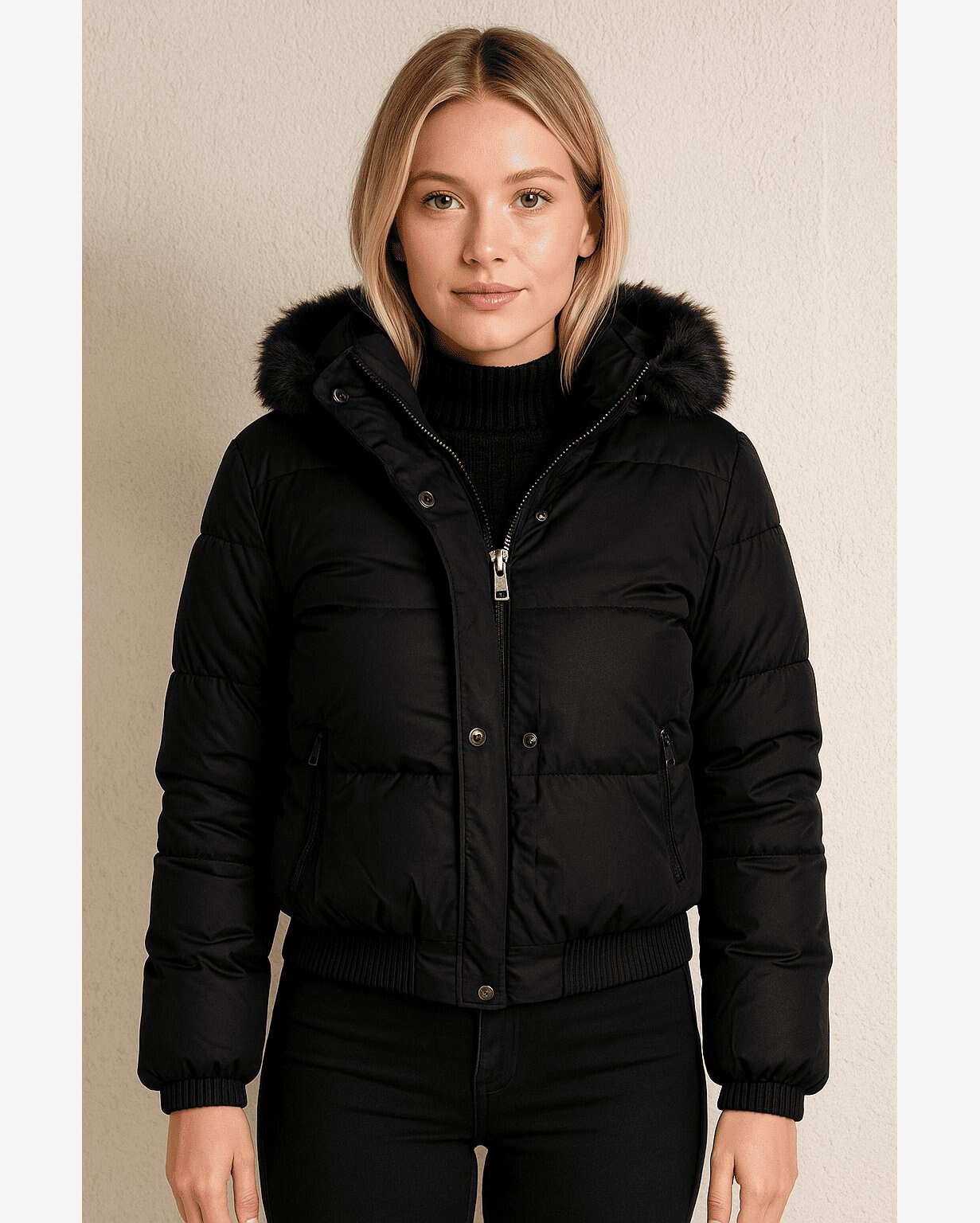 Riachuelo | Jaqueta Puffer Com Capuz Planet Girls Preto