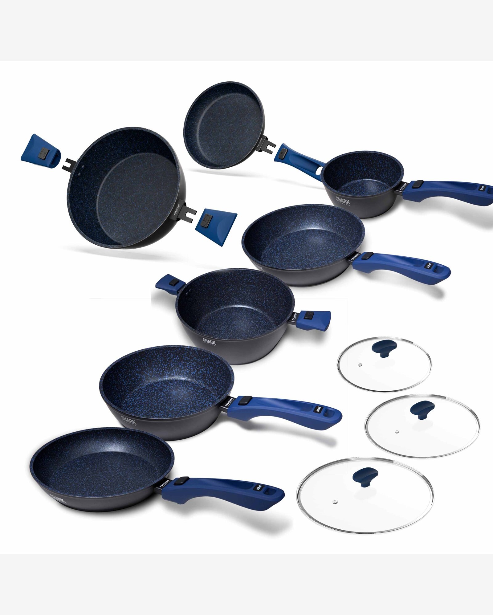Riachuelo | Super Combo Ichef Ultra 7 Panelas com 3 Tampas Azul e ...
