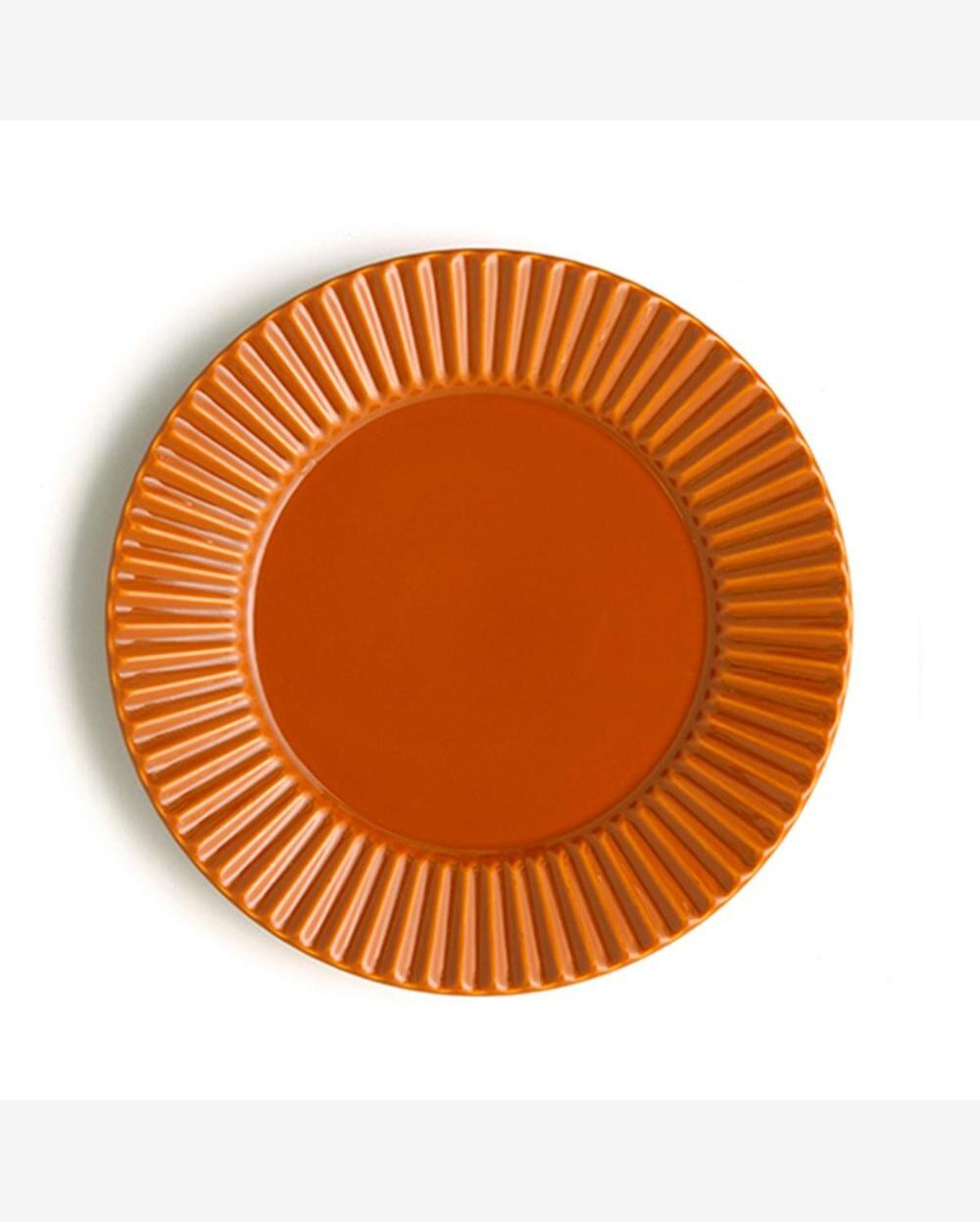 Riachuelo | Conjunto com 6 Pratos Raso Plissé Especiarias Canela Ø26cm ...