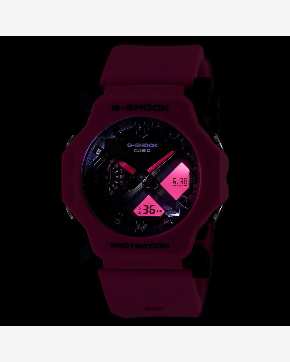 Riachuelo | Relógio Casio Feminino Ref: Ga-2300-4adr G-Shock Anadigi Pink