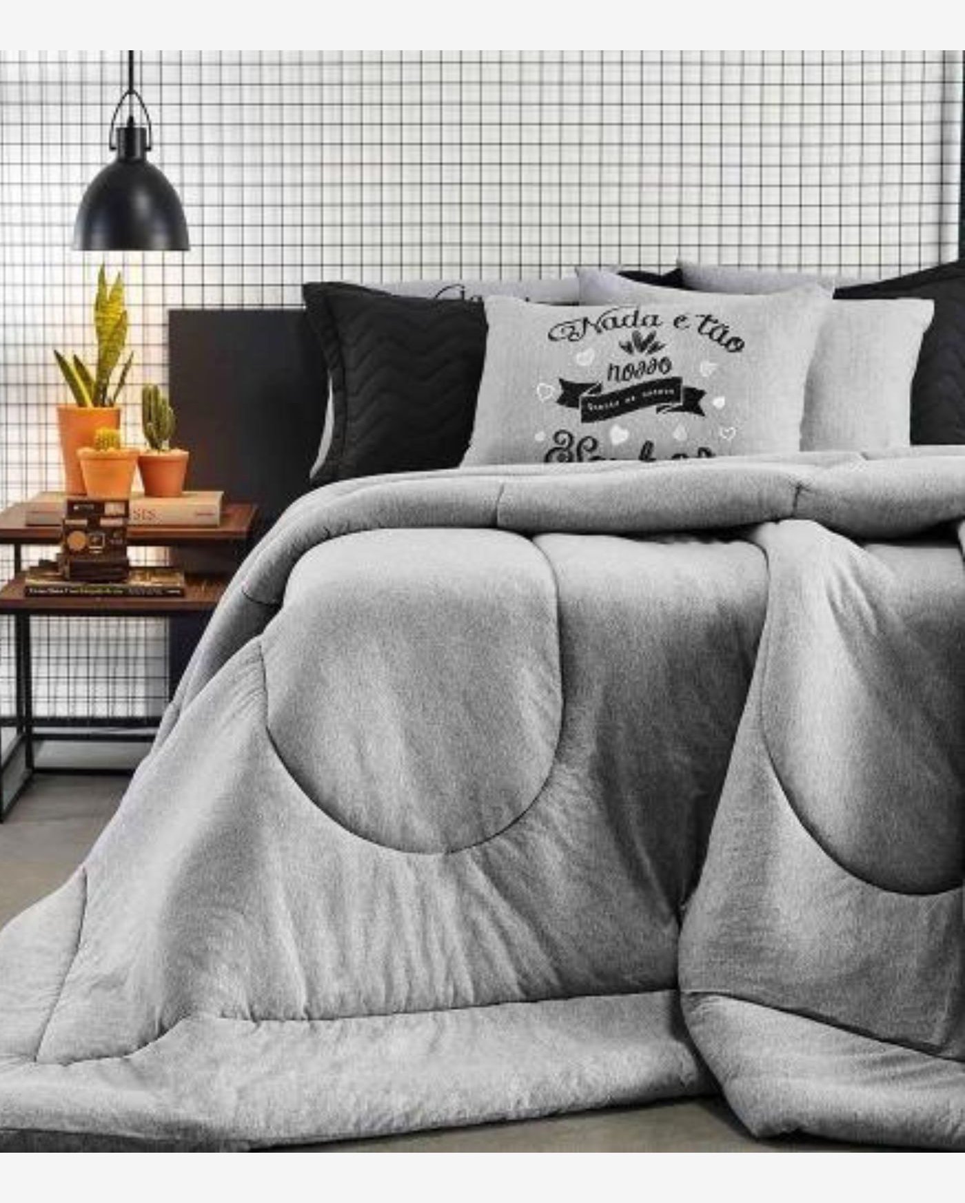 Riachuelo | Edredom Queen Fusion Vivaldi Cinza