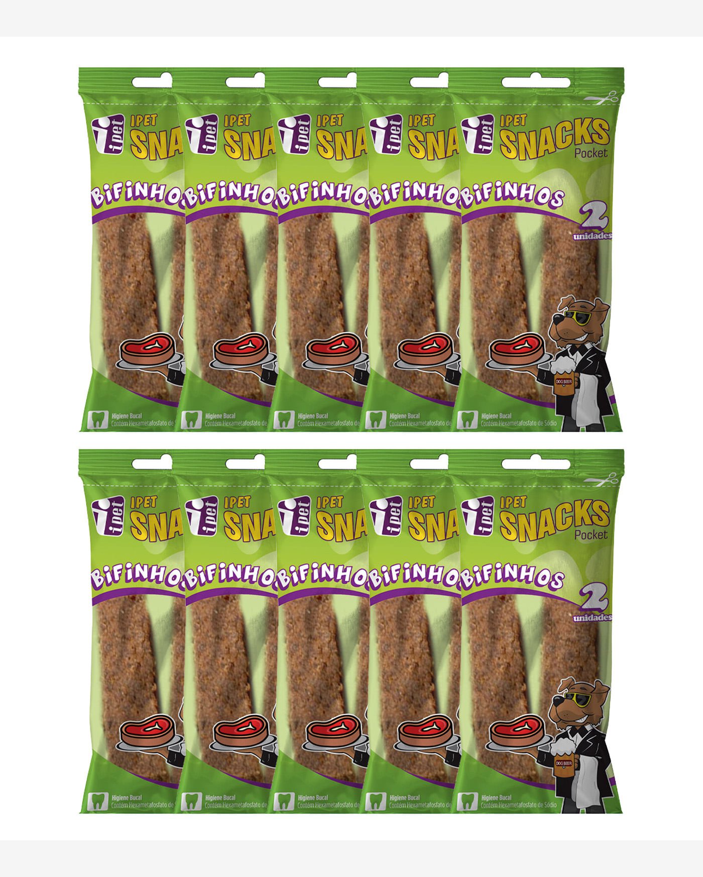 Riachuelo | Kit 10 Pacotes Bifinhos Snacks Pocket Frango IPET