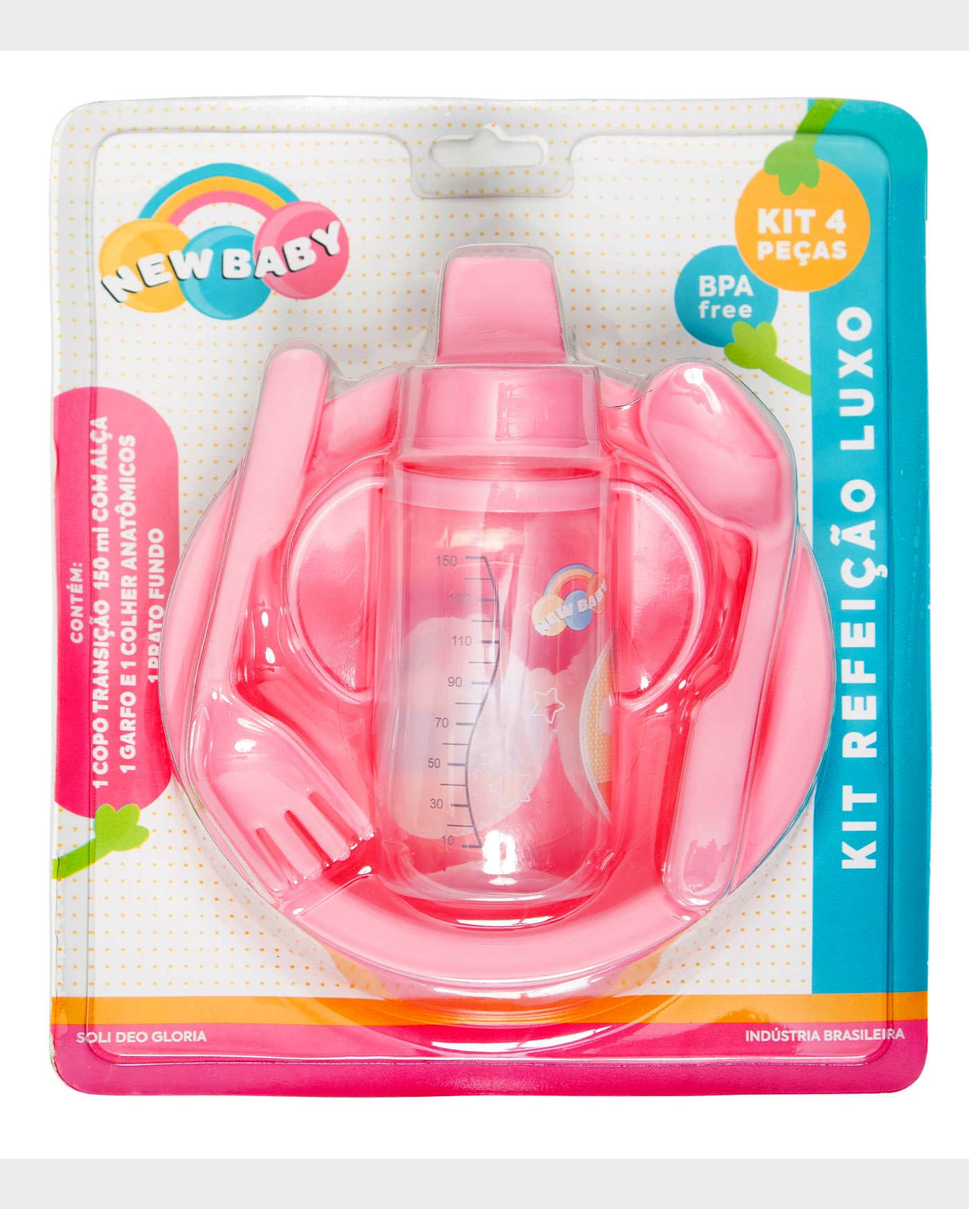 Riachuelo | Kit Refeição Bebê 4 Peças New Baby Rosa