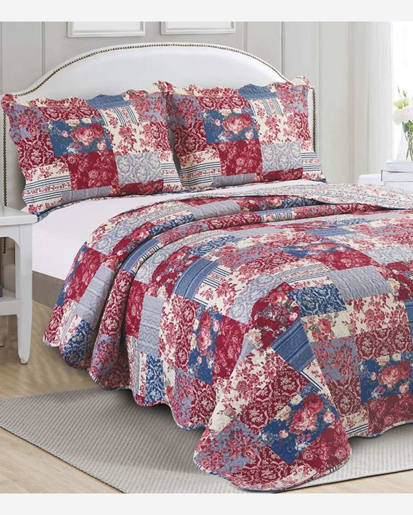 Riachuelo | Colcha Evolution Patchwork Queen Camesa Vermelho