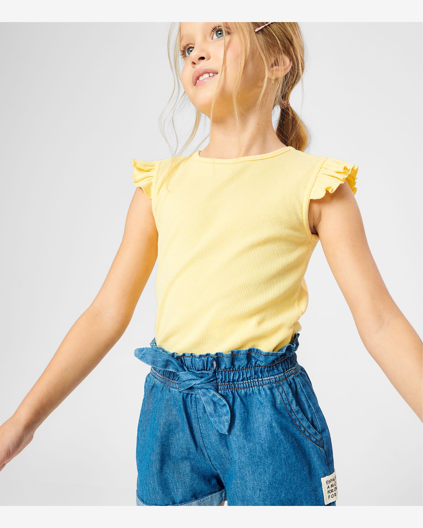 Riachuelo | Shorts Jeans Infantil Laço Trick Nick Azul