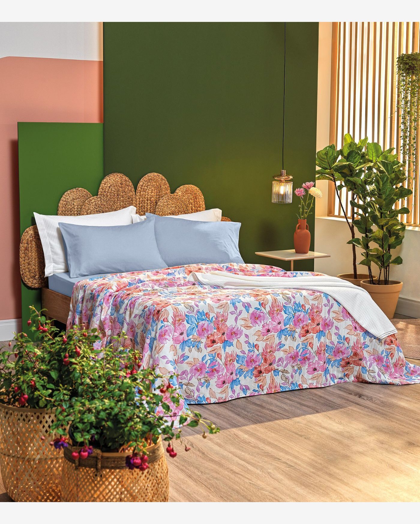 Riachuelo | Colcha Allegro Casal Full Teka Rosa