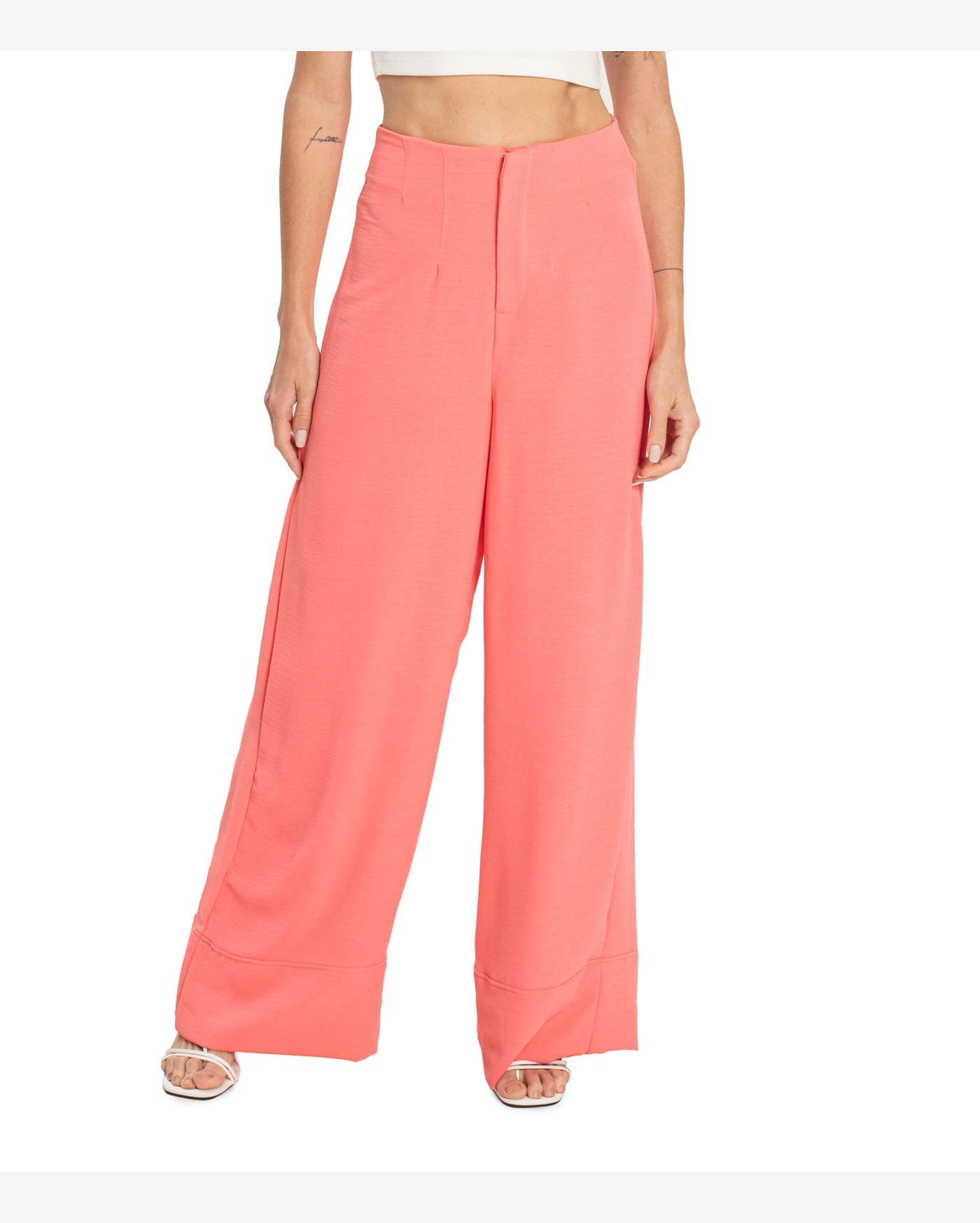 Riachuelo | Calça Feminina Pantalona Air Flow Rajado Endless Rosa