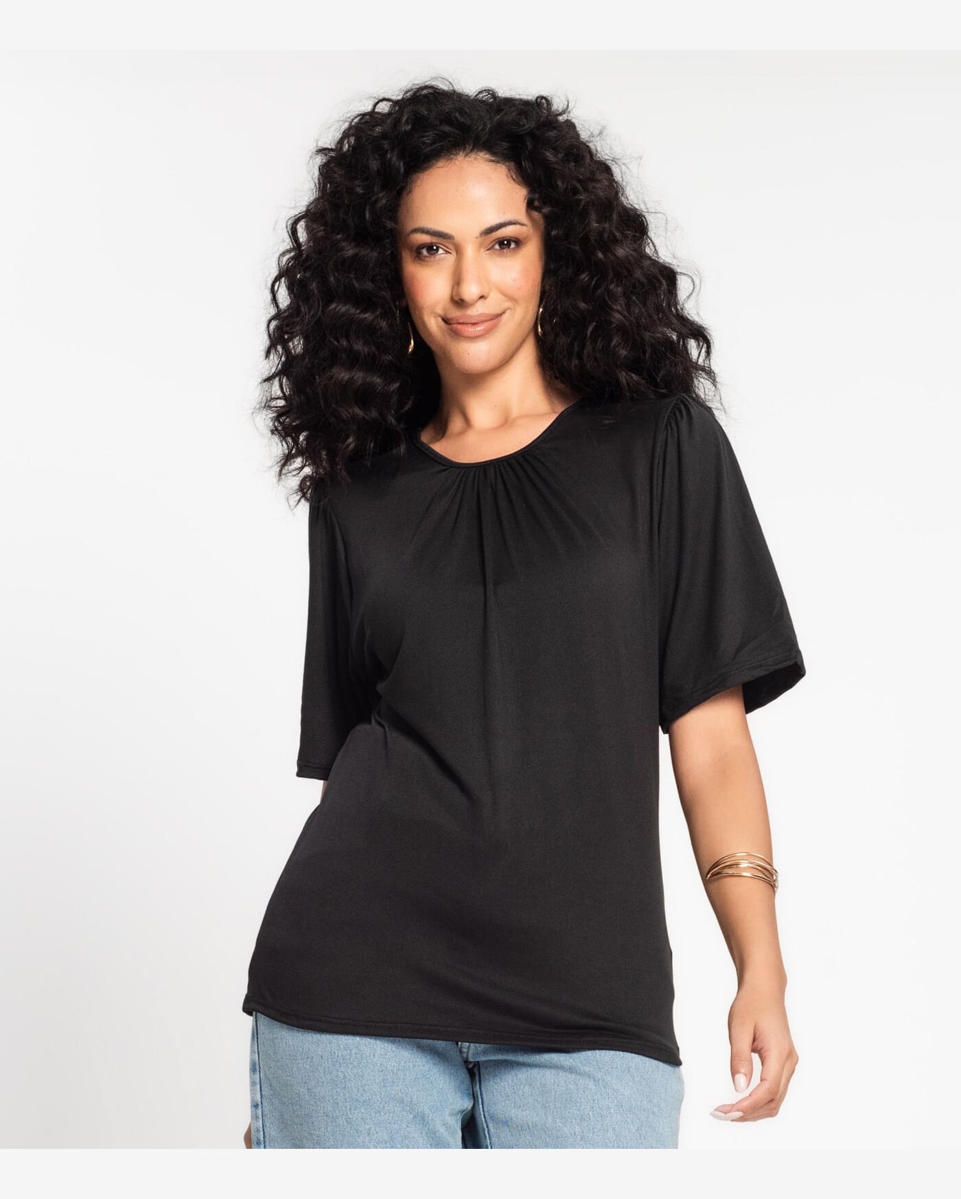 Riachuelo | Blusa Com Detalhe Nas Costas de V Reto Rovite Preto