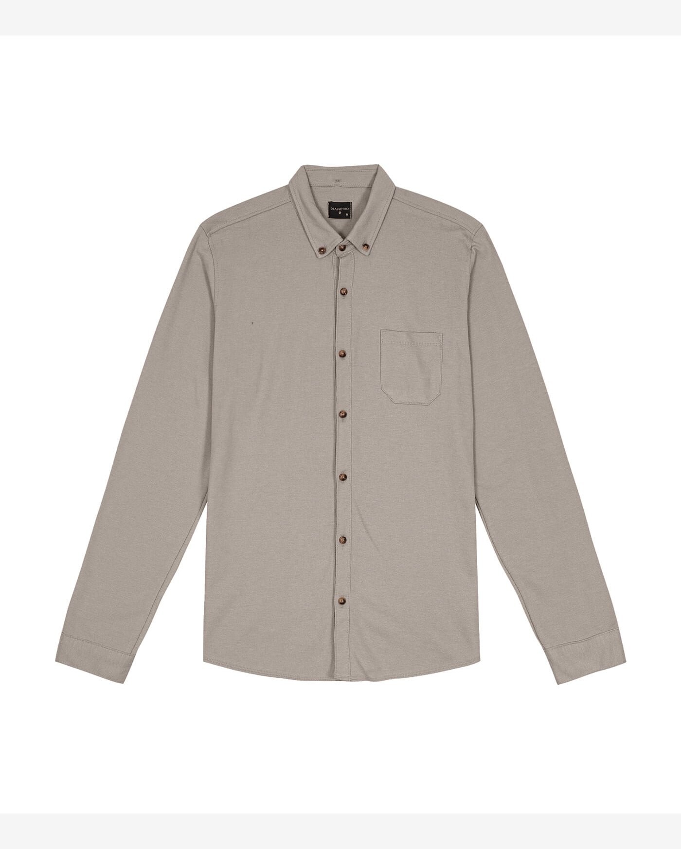 Riachuelo | Camisa Manga Longa Botões Malha Strong Diametro Marrom