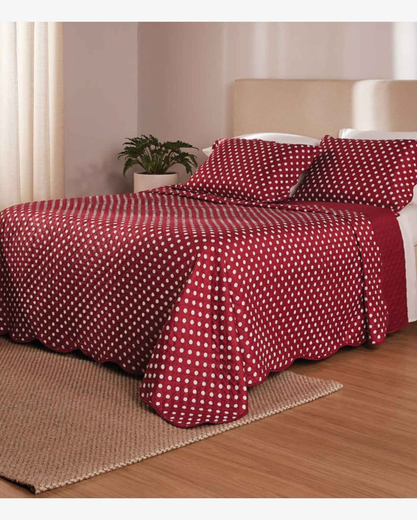 Riachuelo | Kit Cobre Leito Dupla Face Poá Casal Lepper Vermelho