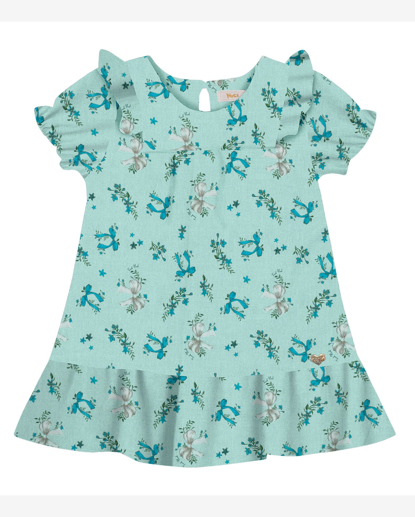 Riachuelo | Vestido Infantil Curto Estampas De Laço Trick Nick Azul